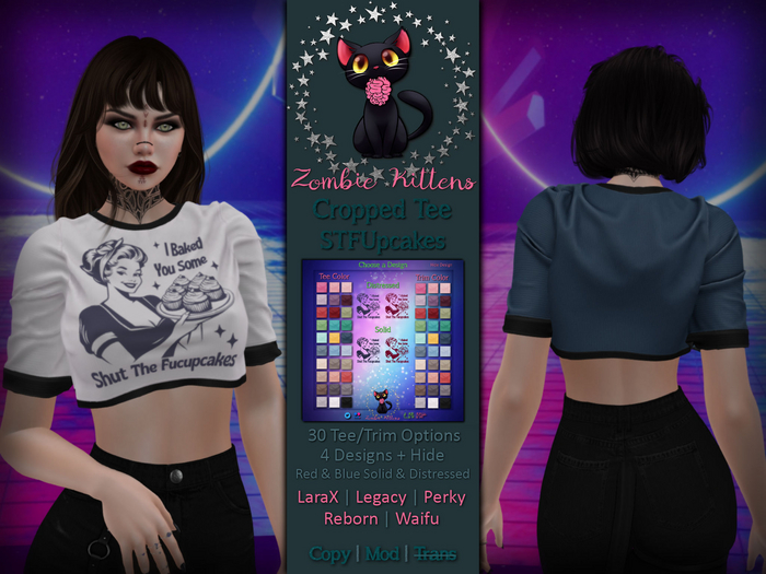 Second Life Marketplace - [Zombie Kittens] Cropped Tee - STFUpcakes